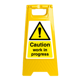 Caution Work in Progress sign – Ref: w167 – Safety Sign Warehouse