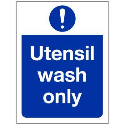 Utensil wash only sign – Ref: hc25 – Safety Sign Warehouse