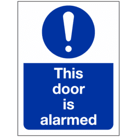 This door is alarmed sign – Ref: mec30h – Safety Sign Warehouse