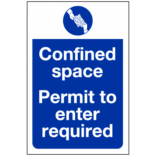Confined space Permit to enter required sign – Ref: ms119 – Safety Sign ...