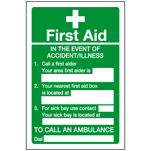 First Aid Signs – Safety Sign Warehouse