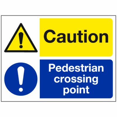 Caution Pedestrian Crossing Point sign – Ref: tc84 – Safety Sign Warehouse