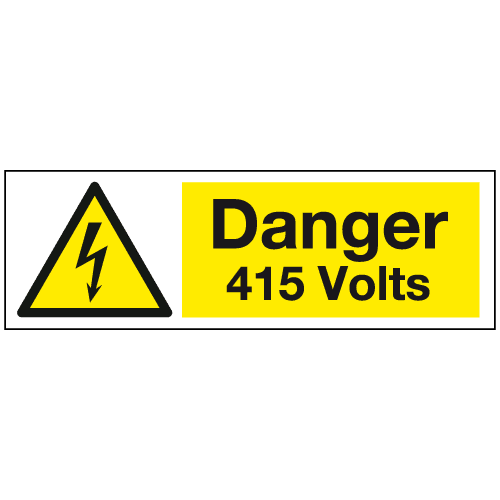 Danger 415 volts sign – Ref: ws240 – Safety Sign Warehouse