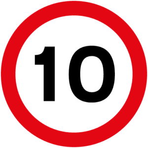 10 mph Speed limit sign – diag 670.10 – Safety Sign Warehouse
