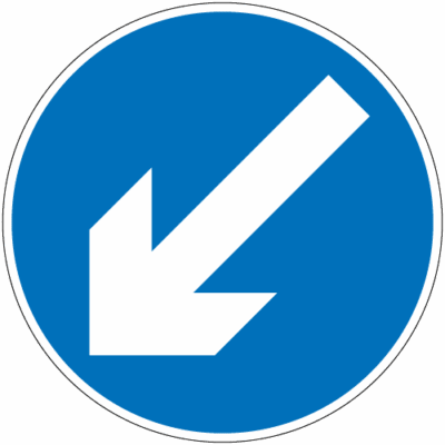 Keep Left sign – Ref: diag 610 – Safety Sign Warehouse