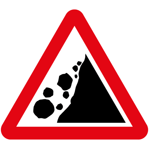 Risk of Falling or Fallen Rocks (Offside) Ahead Sign – Ref: diag 559v1 ...