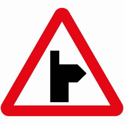 Side Road on Right Ahead With Priority Sign – Ref: diag 506.1v3 ...