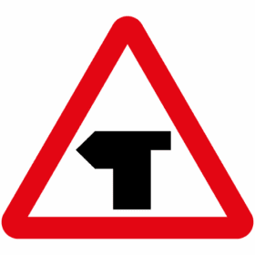T-Junction Priority Left Ahead Sign – Ref: diag 505.1 – Safety Sign ...