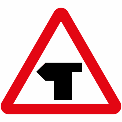 T-Junction Priority Left Ahead Sign – Ref: diag 505.1 – Safety Sign ...