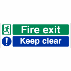 Fire exit keep clear sign – Ref: s43 – Safety Sign Warehouse