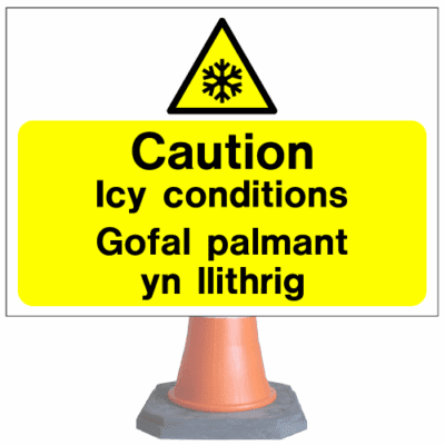 Caution Black Ice cone sign – cns124 (cone sold separately) – Safety ...