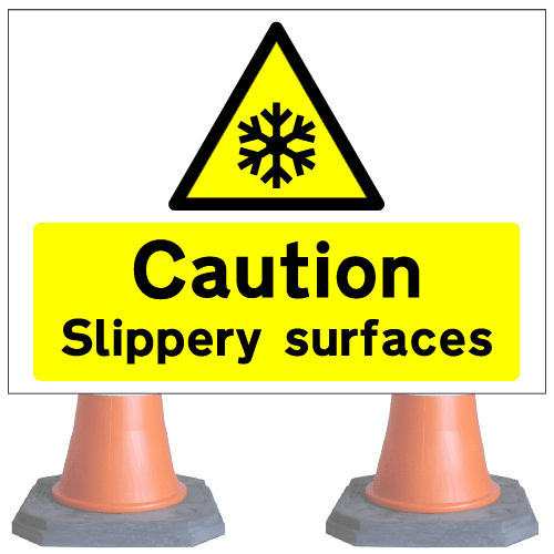 Caution Slippery Surfaces cone sign – cns75 (cone sold separately ...