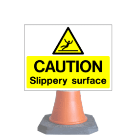 Caution Slippery Surface cone sign – cns84 (cone sold separately ...