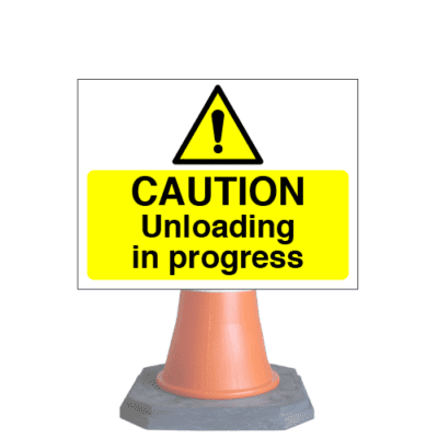 Caution Unloading in progress cone sign – cns76 (cone sold separately ...