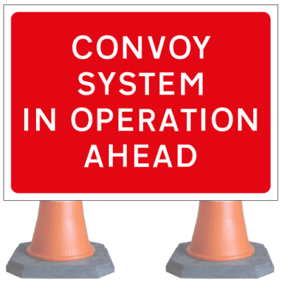 Convoy system in operation ahead cone sign – cns 7025 (cone sold ...