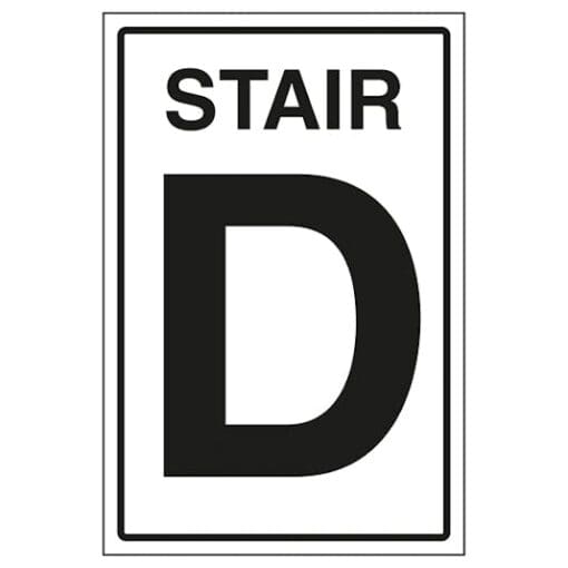 Stair Level D sign- Ref: st25 – Safety Sign Warehouse