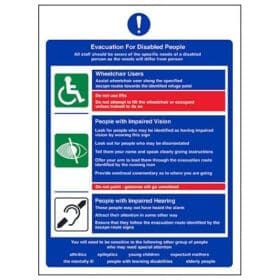 Evacuation For Disabled People sign – Ref: fan17 – Safety Sign Warehouse