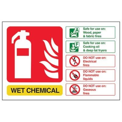 Wet Chemical Fire extinguisher sign – Ref: fe8 – Safety Sign Warehouse