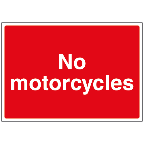 No Motorcycles sign – Ref: cp48 – Safety Sign Warehouse