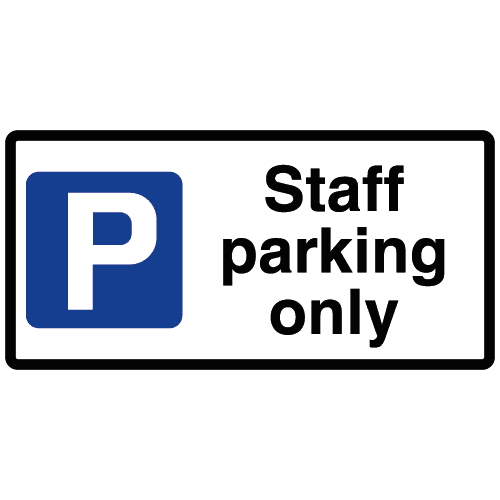 Staff parking only sign – Ref: cp76 – Safety Sign Warehouse