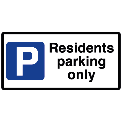 Residents parking only sign – Ref: cp87 – Safety Sign Warehouse