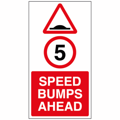 5 MPH Speed Bumps Ahead sign – Ref: tr13-5 – Safety Sign Warehouse