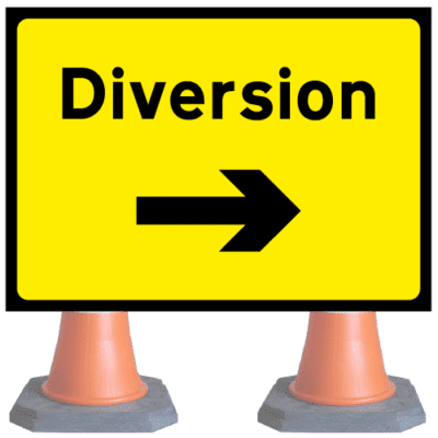 Diversion Right cone sign – cns 2702 (cone sold separately) – Safety ...