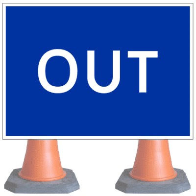 OUT cone sign – cns 834 (cone sold separately) – Safety Sign Warehouse