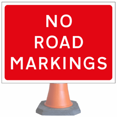 No Road Markings cone sign – cns 7012v1 (cone sold separately) – Safety ...