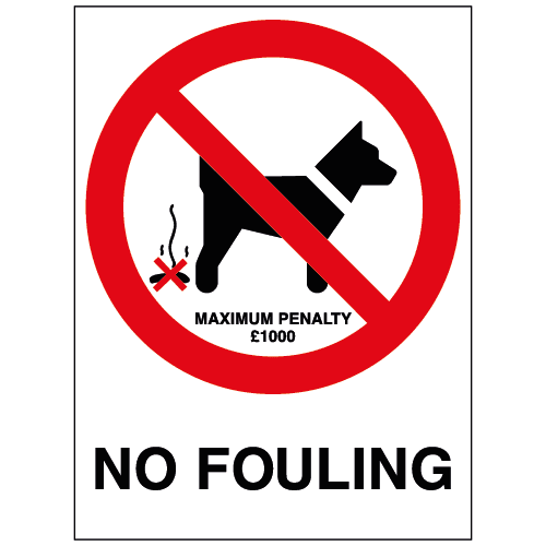 No Fouling – Fine £1000 sign – Ref: p131 – Safety Sign Warehouse