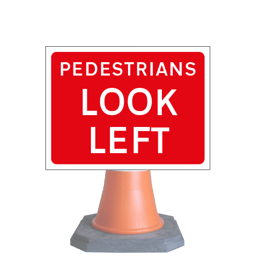 Pedestrians LOOK left cone sign – cns 7017 (cone sold separately ...