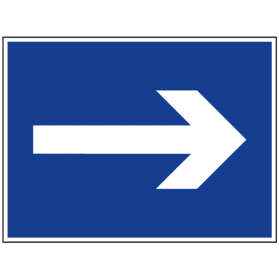 Blue and White Arrow sign – Ref: tc53 – Safety Sign Warehouse