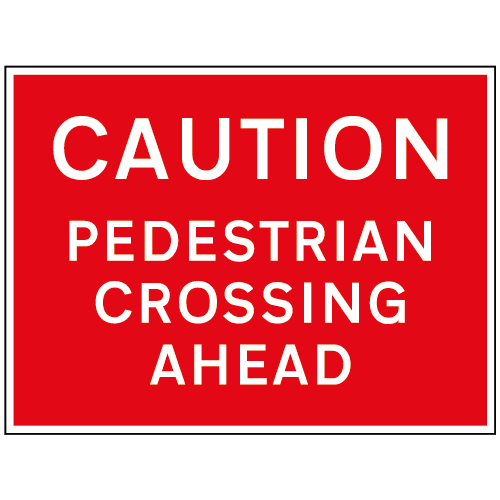 Caution Pedestrian Crossing Ahead sign – Ref: tc83 – Safety Sign Warehouse