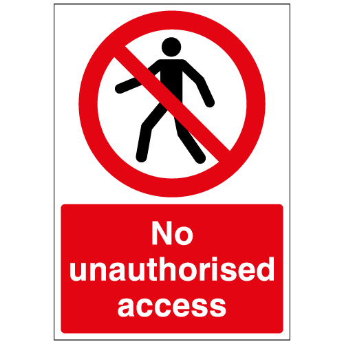 No unauthorised access sign – Ref: p273 – Safety Sign Warehouse No unauthorised access sign – Ref: p273 – Safety Sign Warehouse