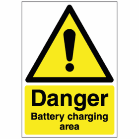 Danger battery charging area sign – Ref: w384 – Safety Sign Warehouse