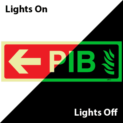 GITD PIB box arrow Left sign – ref: pib12 – Safety Sign Warehouse